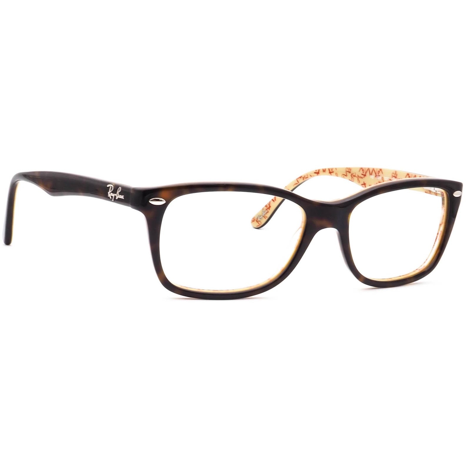 Ray-ban Eyeglasses RB 5228 5057 Polished Dark Havana on Beige Texture ...