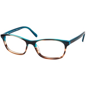 Prodesign Denmark Women's Eyeglasses 1789 C.9334 Petrol & Brown Square ...