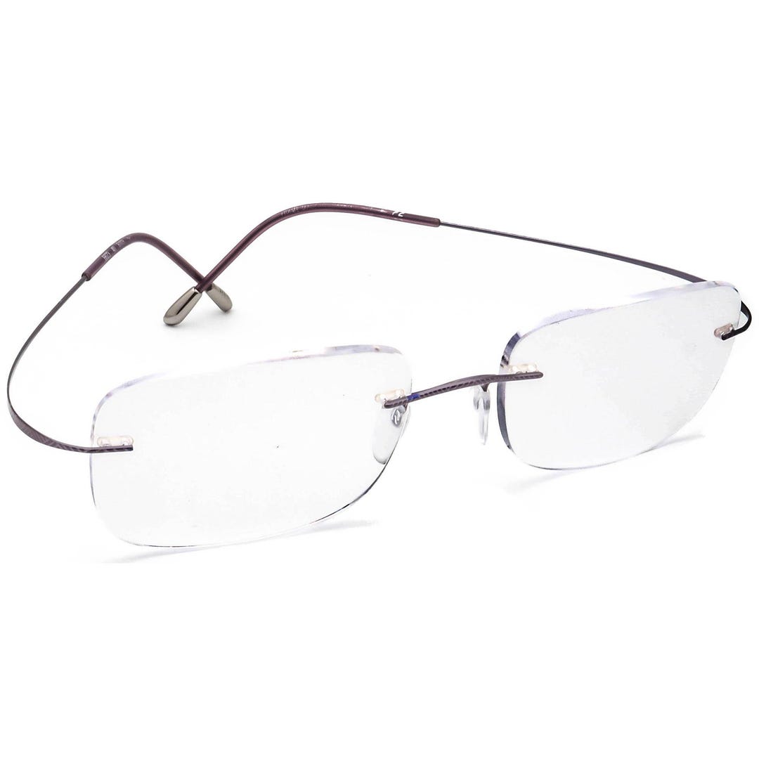 Silhouette Eyeglasses 6623 40 6103 Patterned Purple Rimless Frame ...