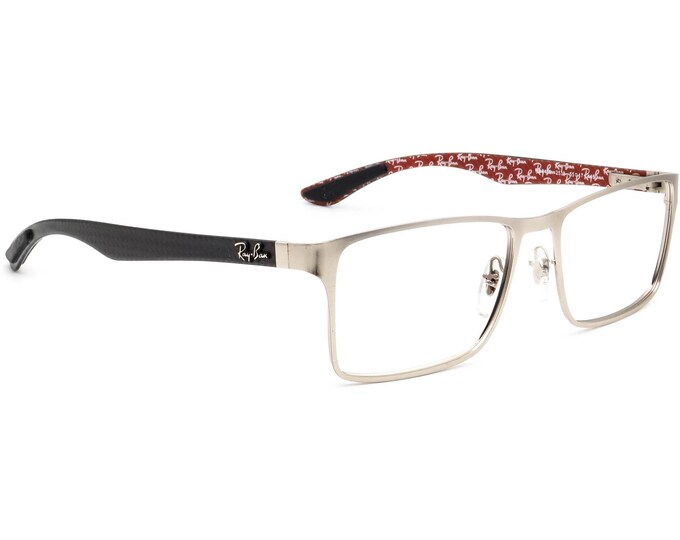 Ray-ban Eyeglasses RB8415 2538 Carbon Fiber Silver/black on Red Frame ...