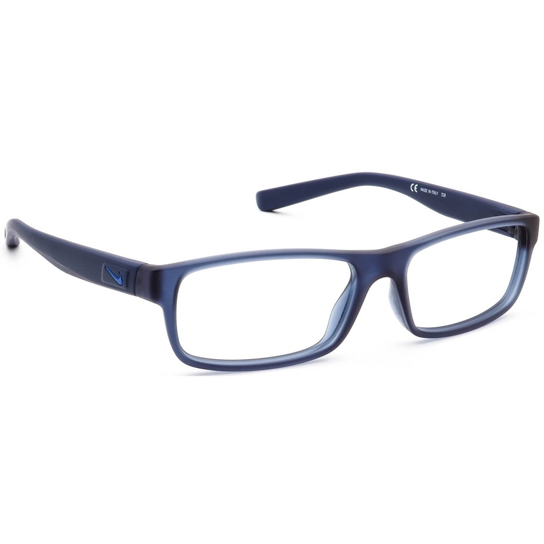 Nike Small Eyeglasses 5090 402 Matte Navy Blue Rectangular Frame Italy ...