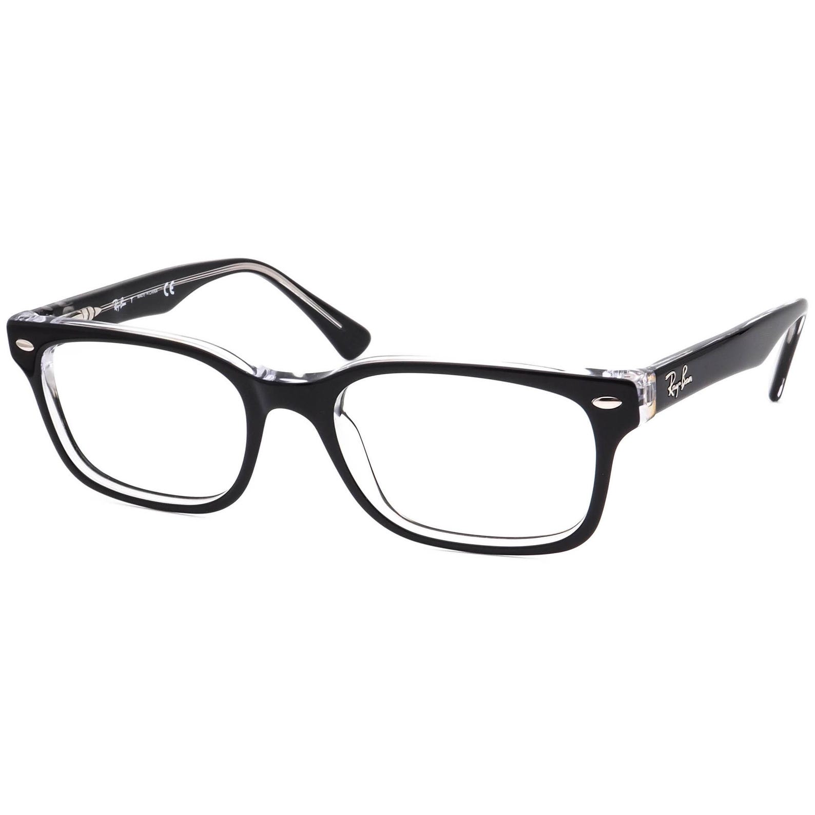 Ray-ban Eyeglasses RB 5286 2034 Polished Black on Clear Square Frame 51 ...