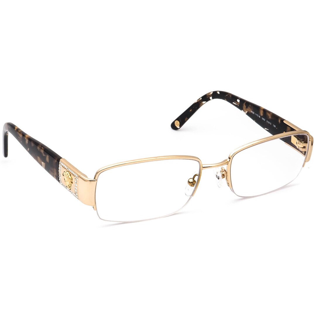 Versace Women's Eyeglasses MOD. 1175-B 1002 Polished Gold Half Rim ...
