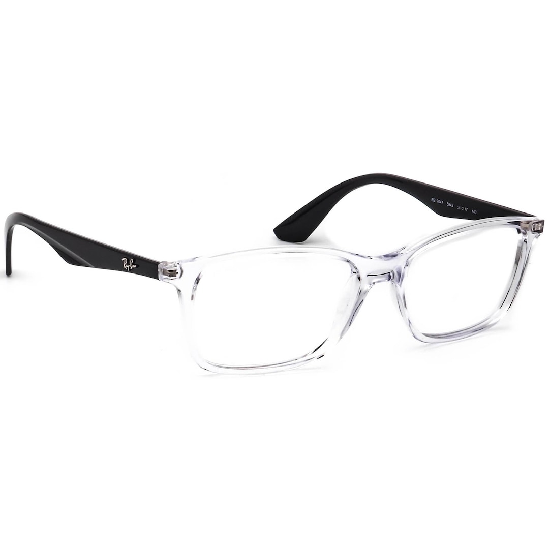 Ray-ban Eyeglasses RB 7047 5943 Crystal Transparent/ Black Square Frame ...