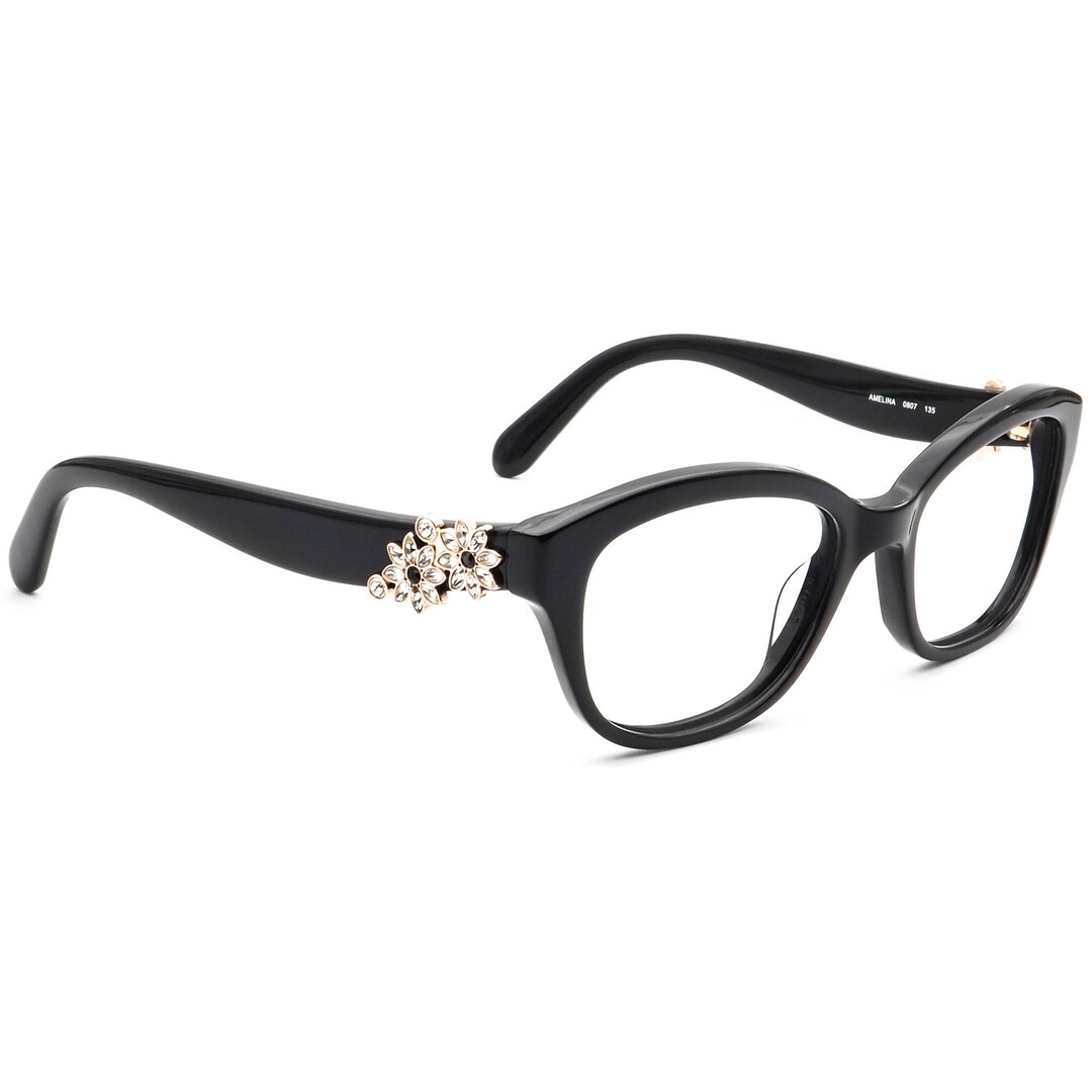 Kate Spade Eyeglasses Amelina 0807 Black Rhinestone Flowers Frame 5117 ...