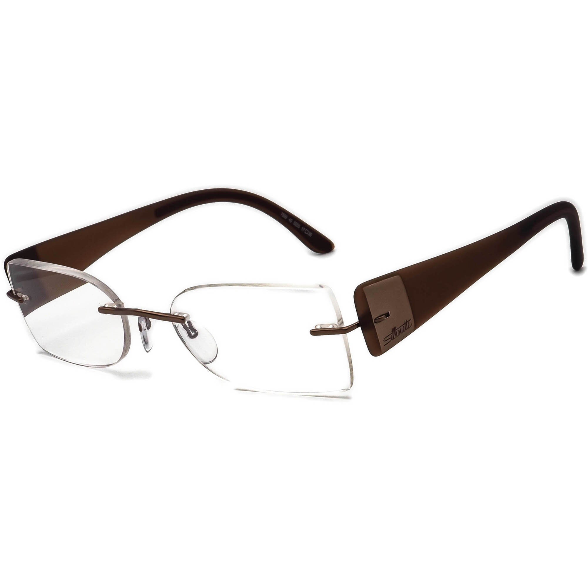 Silhouette Womens Eyeglasses 7599 40 6065 Brown Rimless Etsy