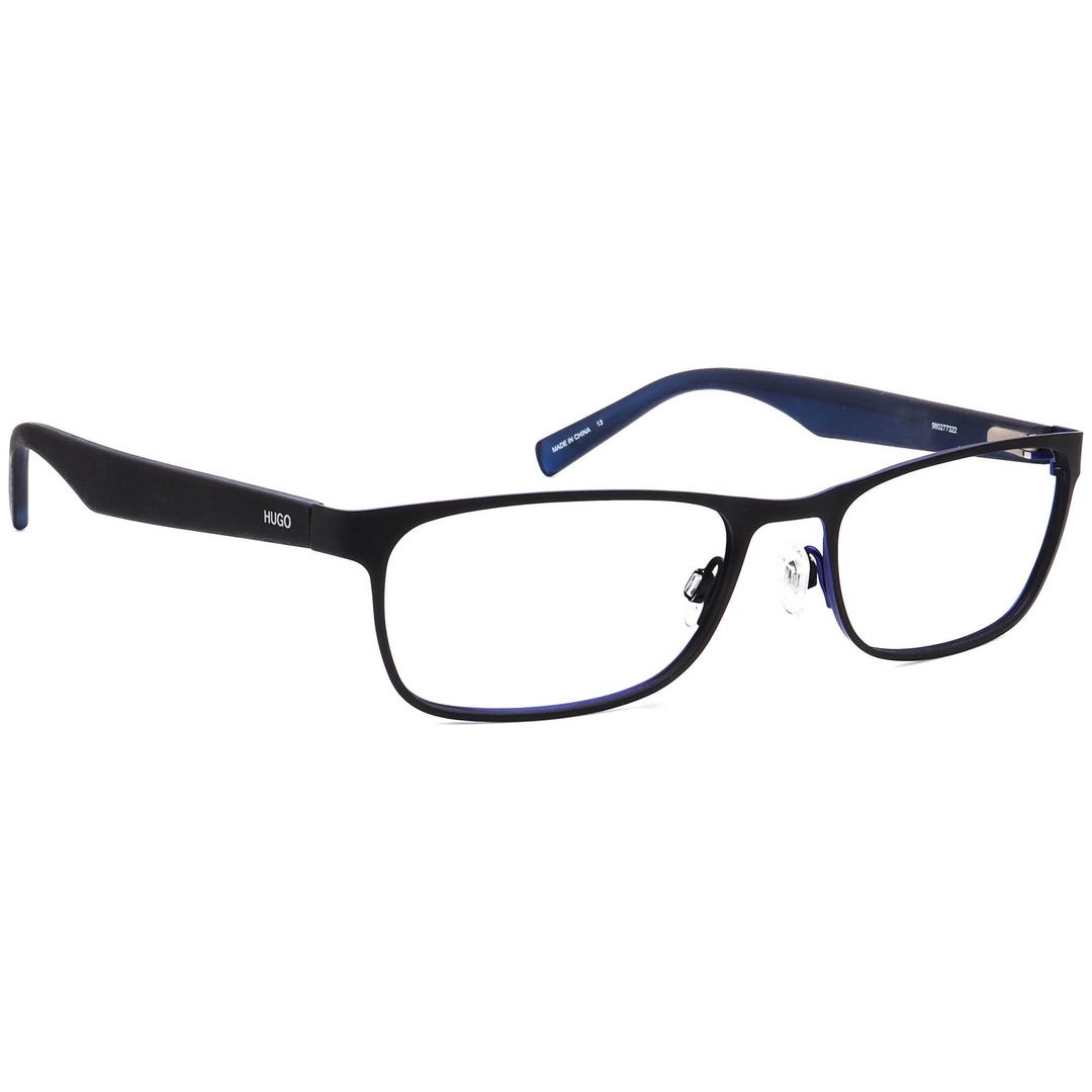 Hugo Boss Men's Eyeglasses HG 0209 SAM 00VK Matte Black on Blue ...