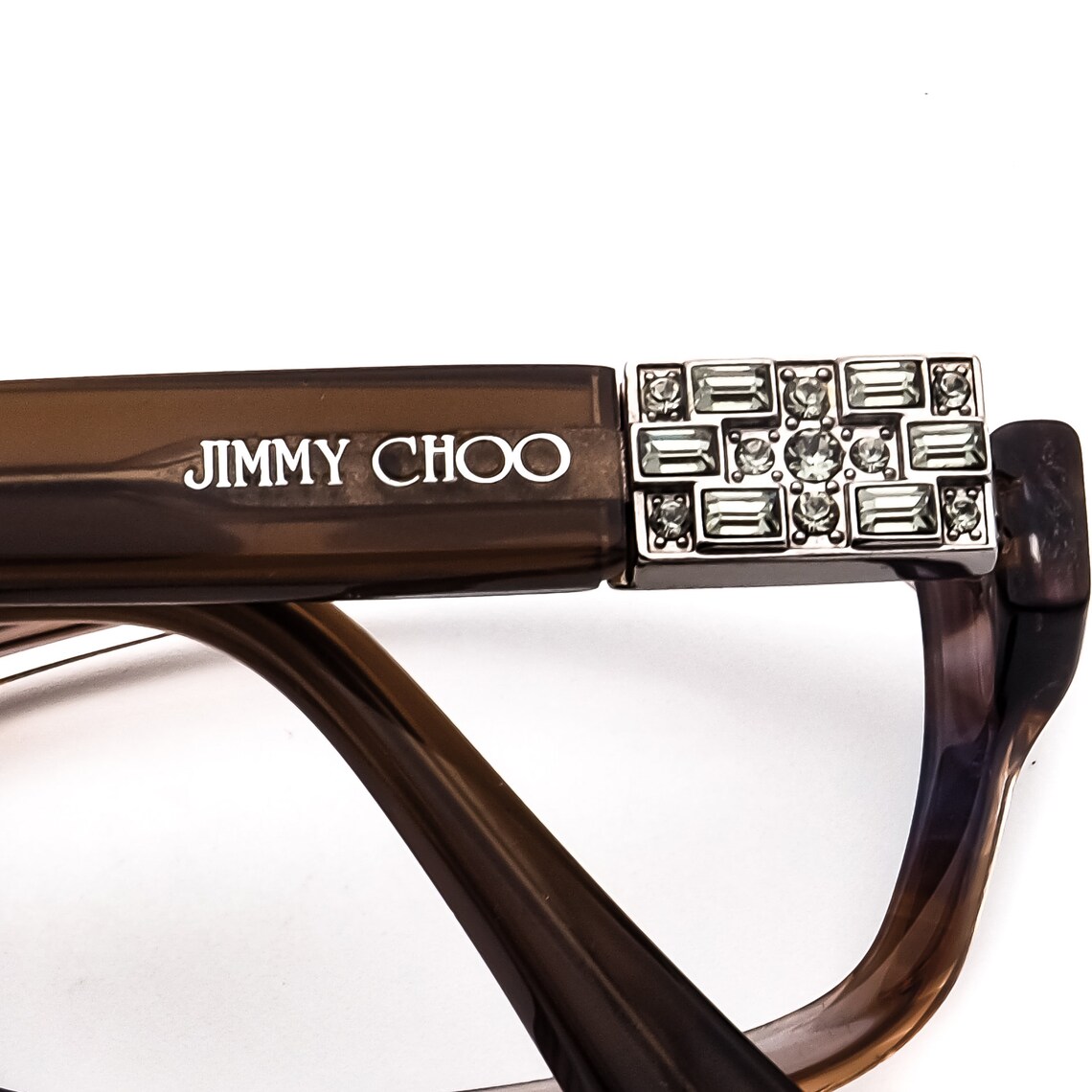 Jimmy Choo Womens Eyeglasses 41 E68 Brown Rectangular Etsy