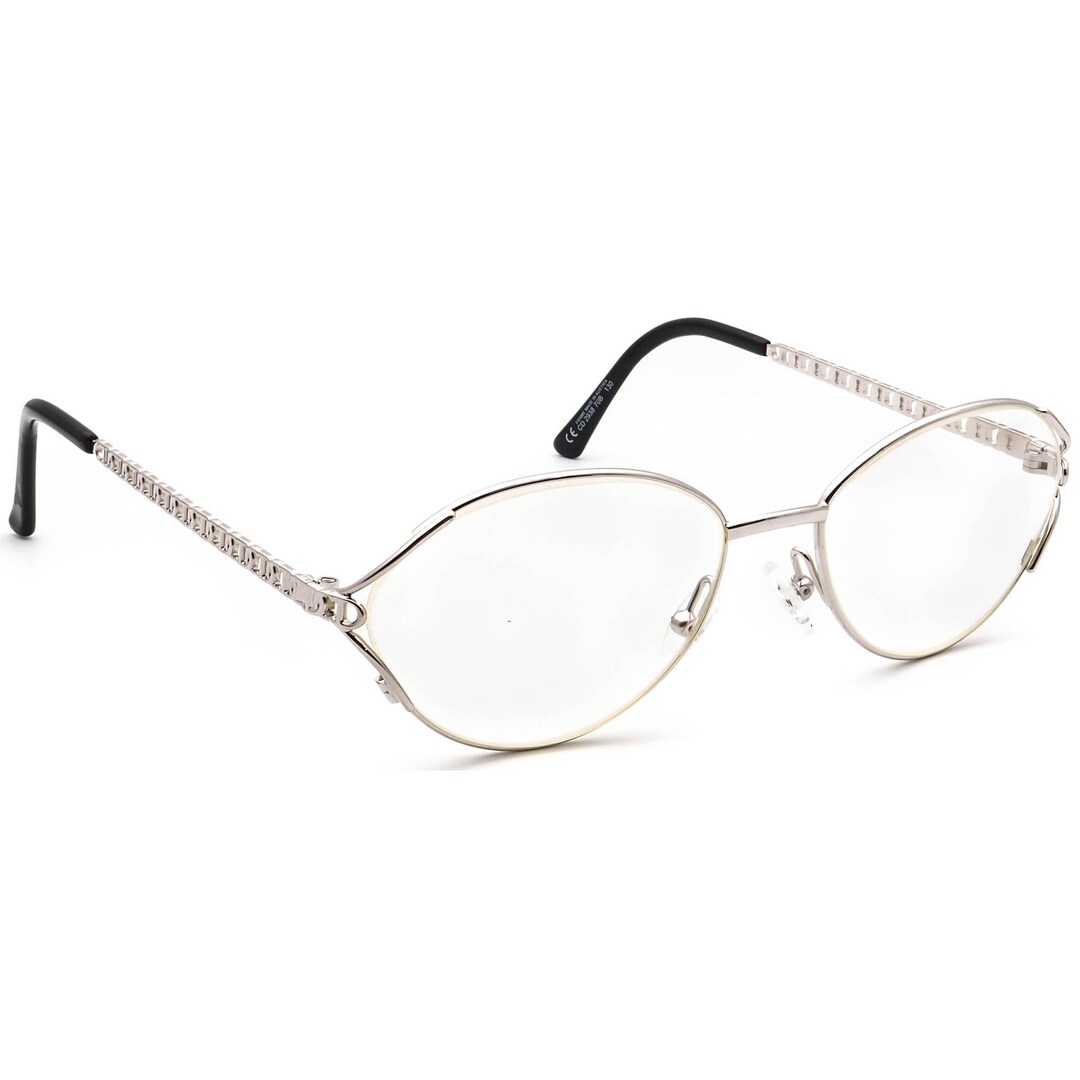 Christian Dior Vintage Eyeglasses CD 2938 70B Silver Oval Austria 54 ...