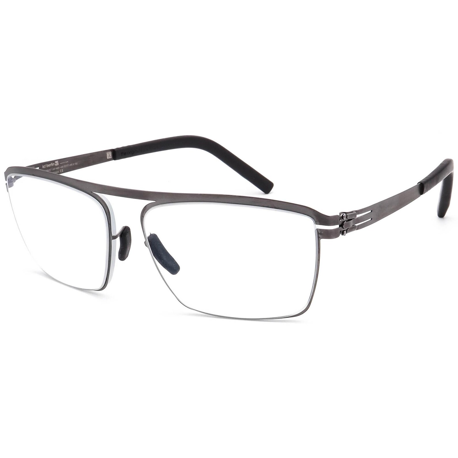 Ic! Berlin Eyeglasses Model Ricken Graphite Square Metal Frame Germany ...