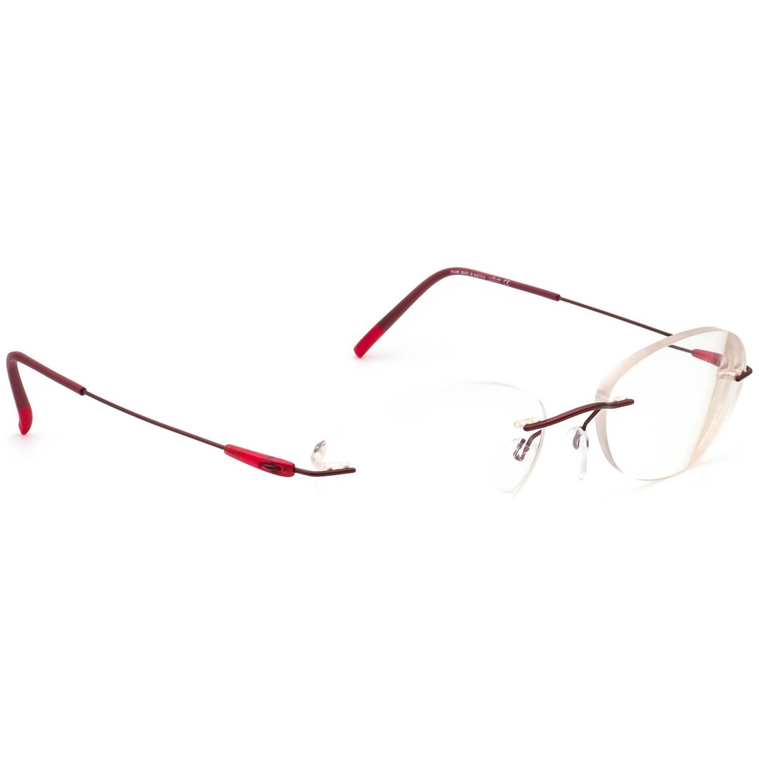 Silhouette Women's Eyeglasses 5500 BD 3040 Titan Burgundy Rimless Frame ...