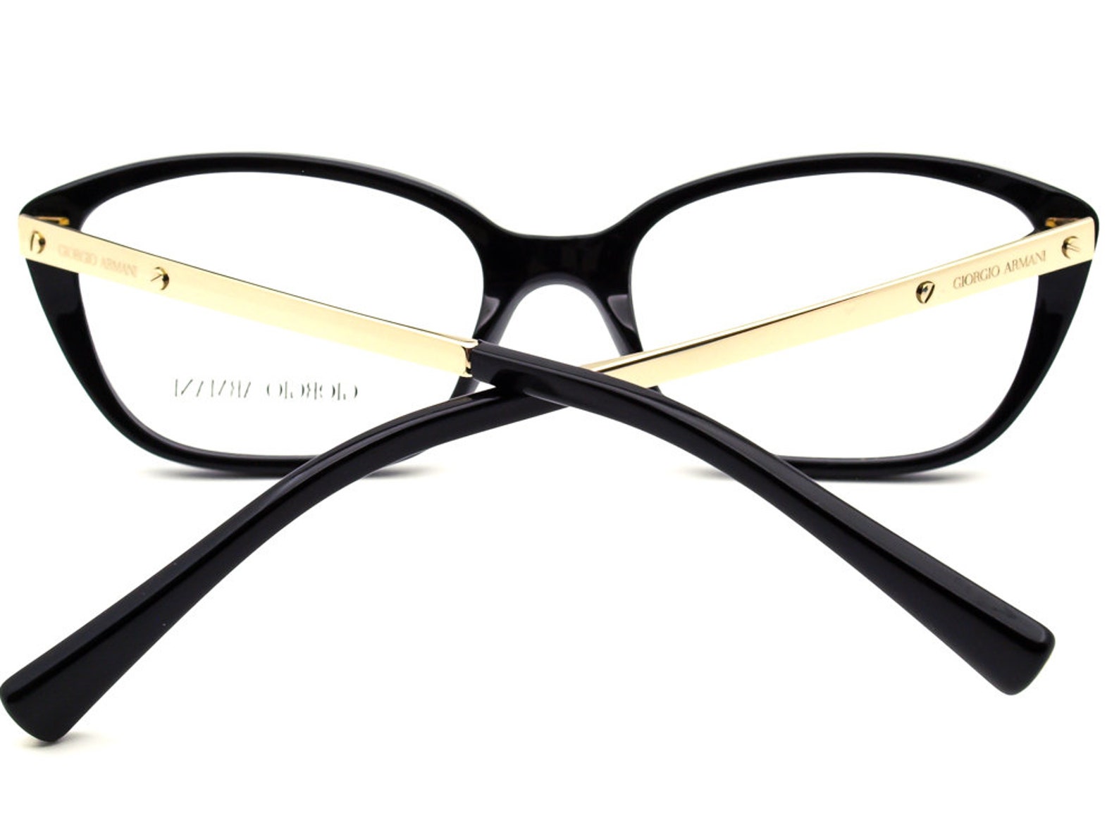 Giorgio Armani Eyeglasses AR 7012 5017 Glossy Black/gold Frame Italy 52 ...