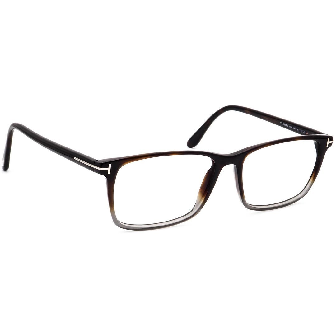 Tom Ford Eyeglasses TF 5584-B 056 Dark Havana/grey Fade Square Frame ...