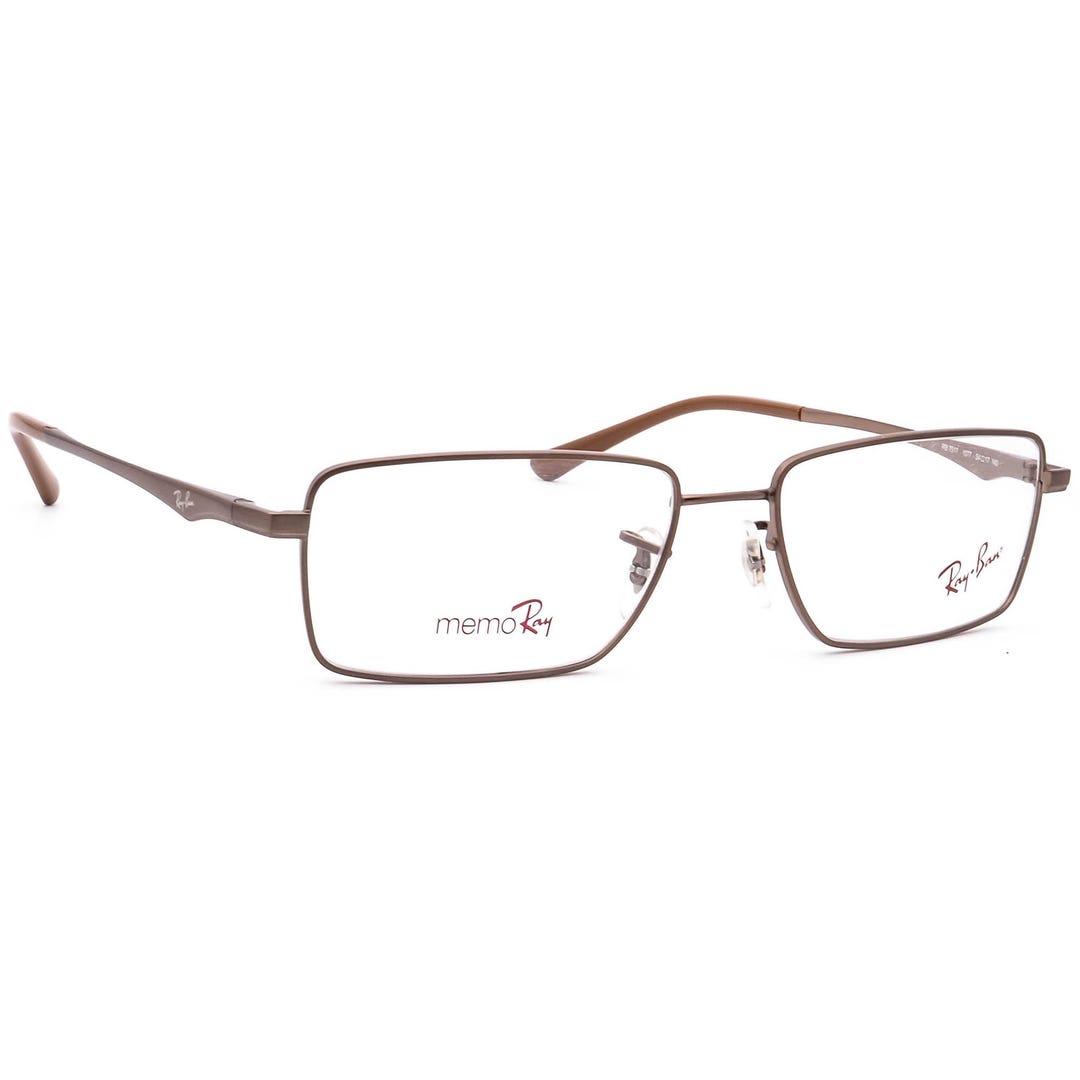 Ray-ban Eyeglasses RB 7517 1077 Memoray Brown Rectangular Metal Frame ...