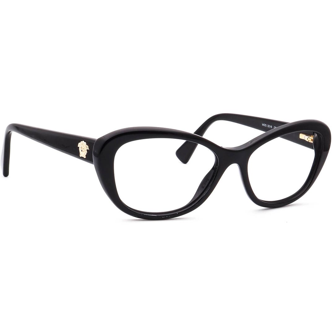 Versace Women's Eyeglasses MOD. 3216 GB1 Polished Black Cat Eye Frame Italy 54[]16 140 - Etsy