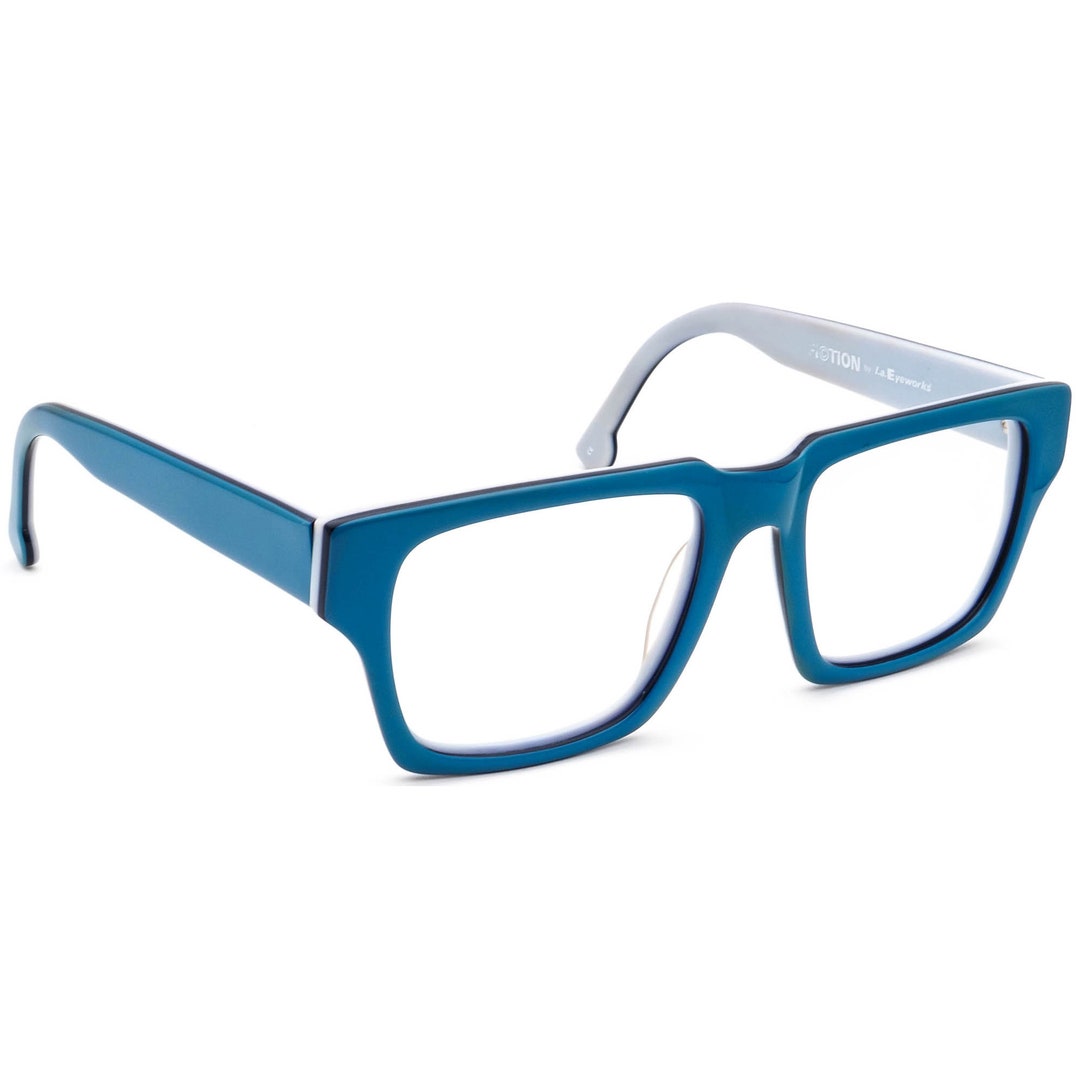 L.a.eyeworks Eyeglasses Fiction TUB 059-059 Blue Square Frame 5520 140 ...