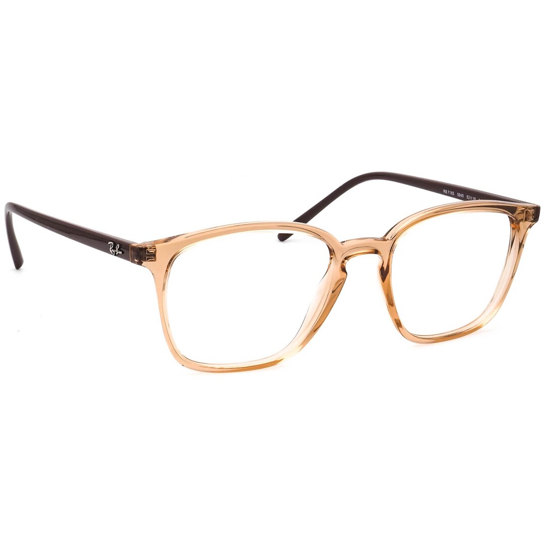 Ray-ban Eyeglasses RB 7185 5940 Transparent Light Brown Square Frame 52 ...