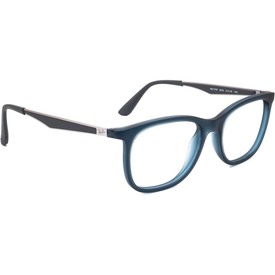 Ray-ban Eyeglasses RB 7078 5679 Matte Blue/gray Square Frame 5118 145 ...