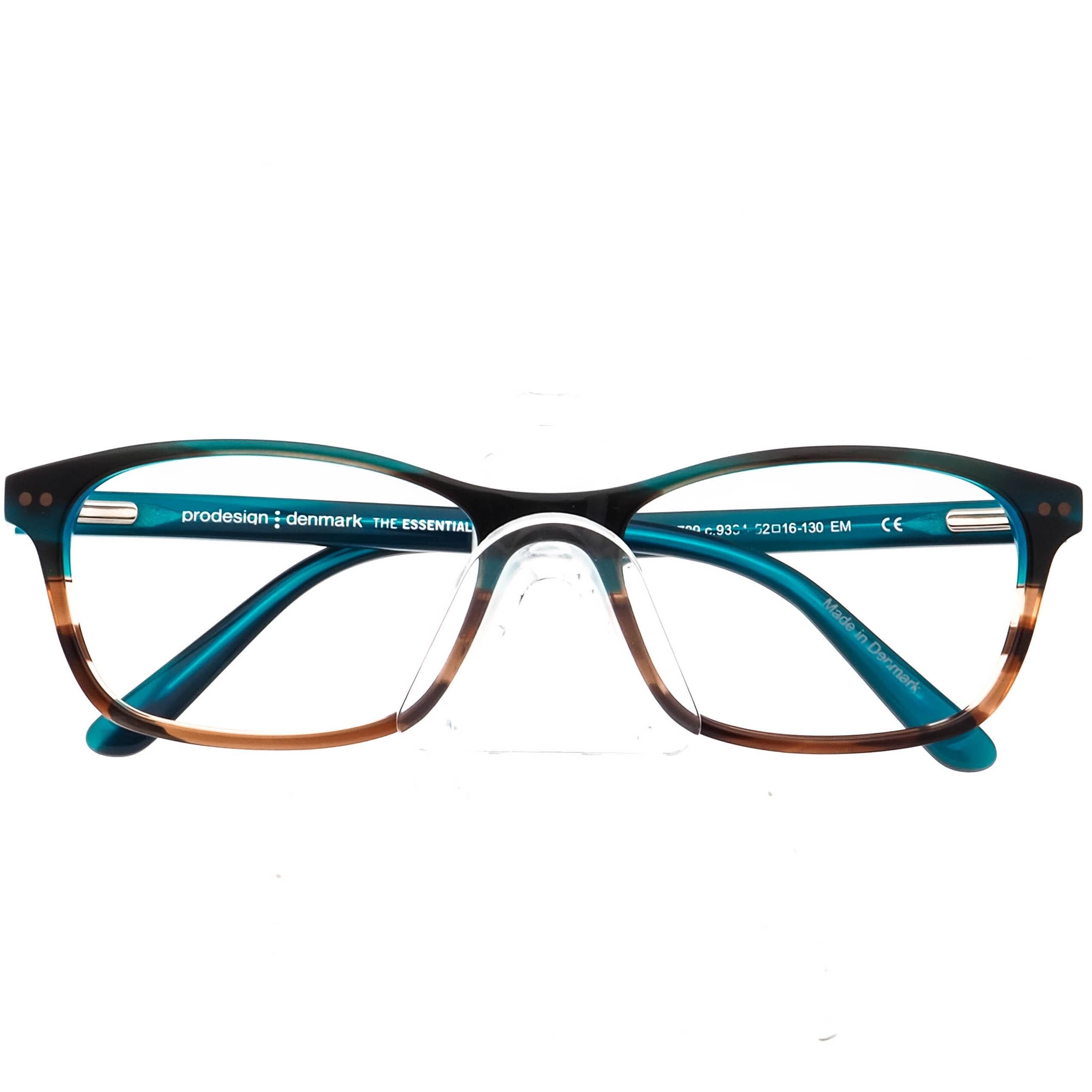 Prodesign Denmark Women's Eyeglasses 1789 C.9334 Petrol & Brown Square ...