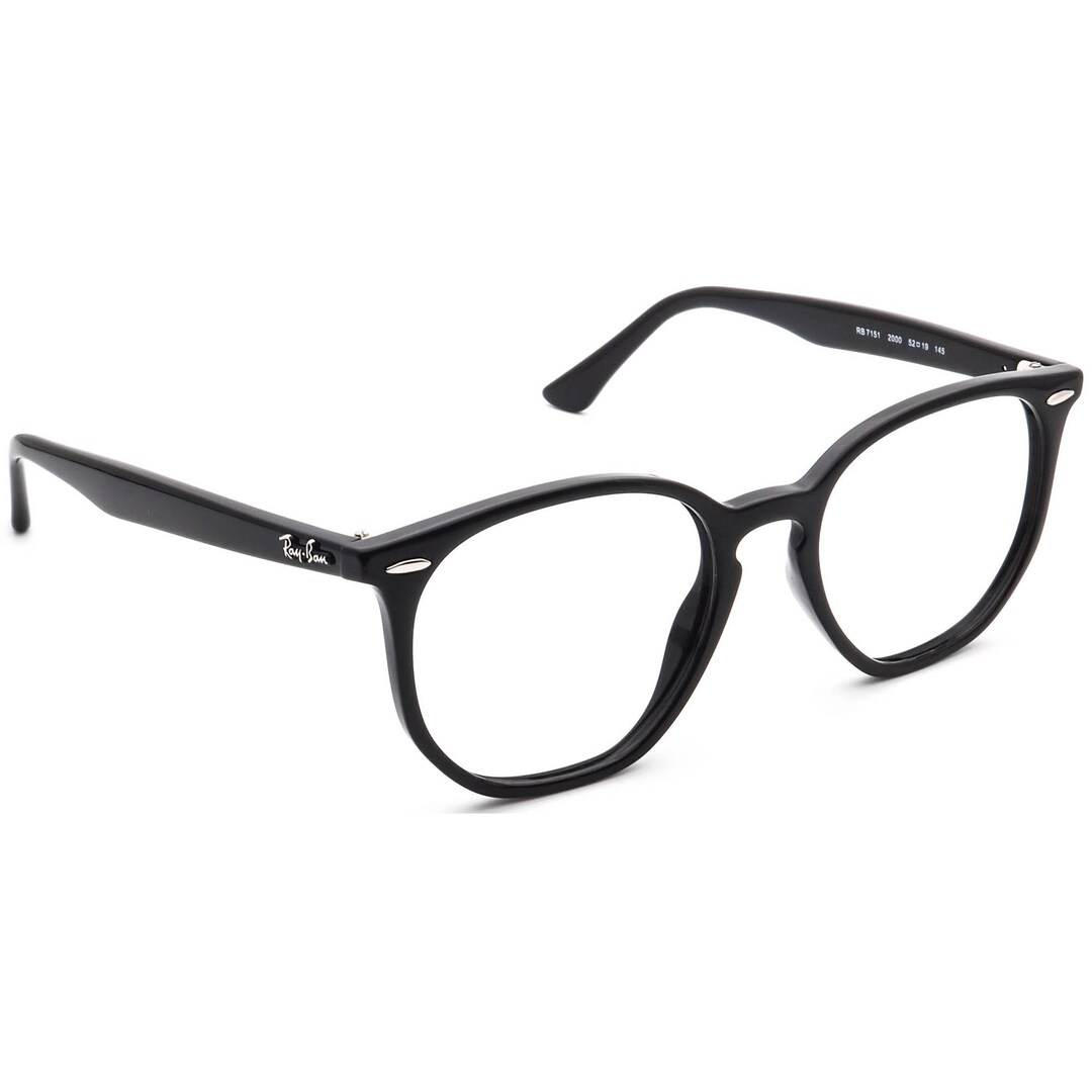 Ray-ban Eyeglasses RB 7151 2000 Black Round Frame 5219 145 - Etsy