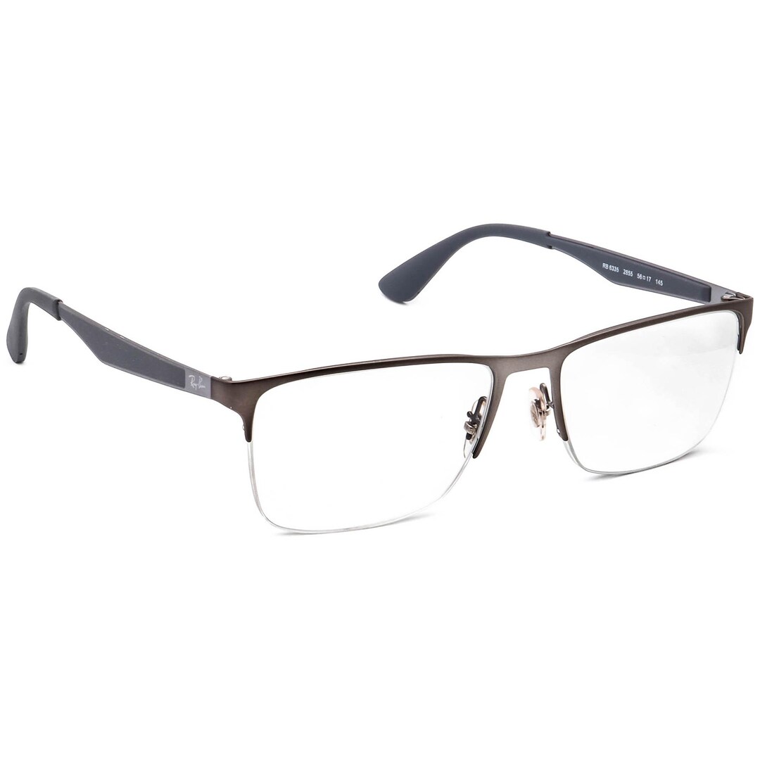 Ray-ban Men's Eyeglasses RB 6335 2855 Gunmetal/gray Half Rim Metal ...