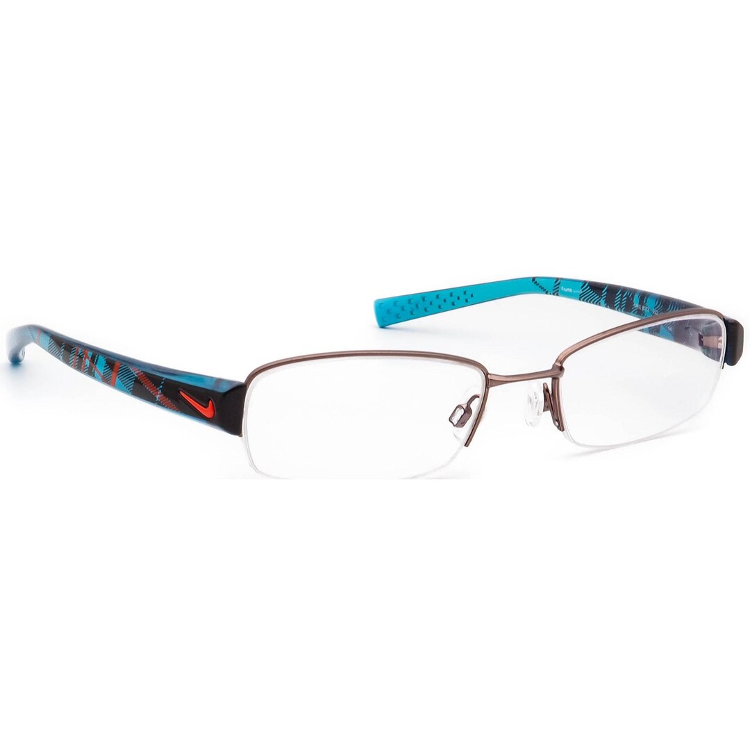 Nike Eyeglasses 8073 222 Walnut/blue Half Rim Frame 50[]18 140 - Etsy