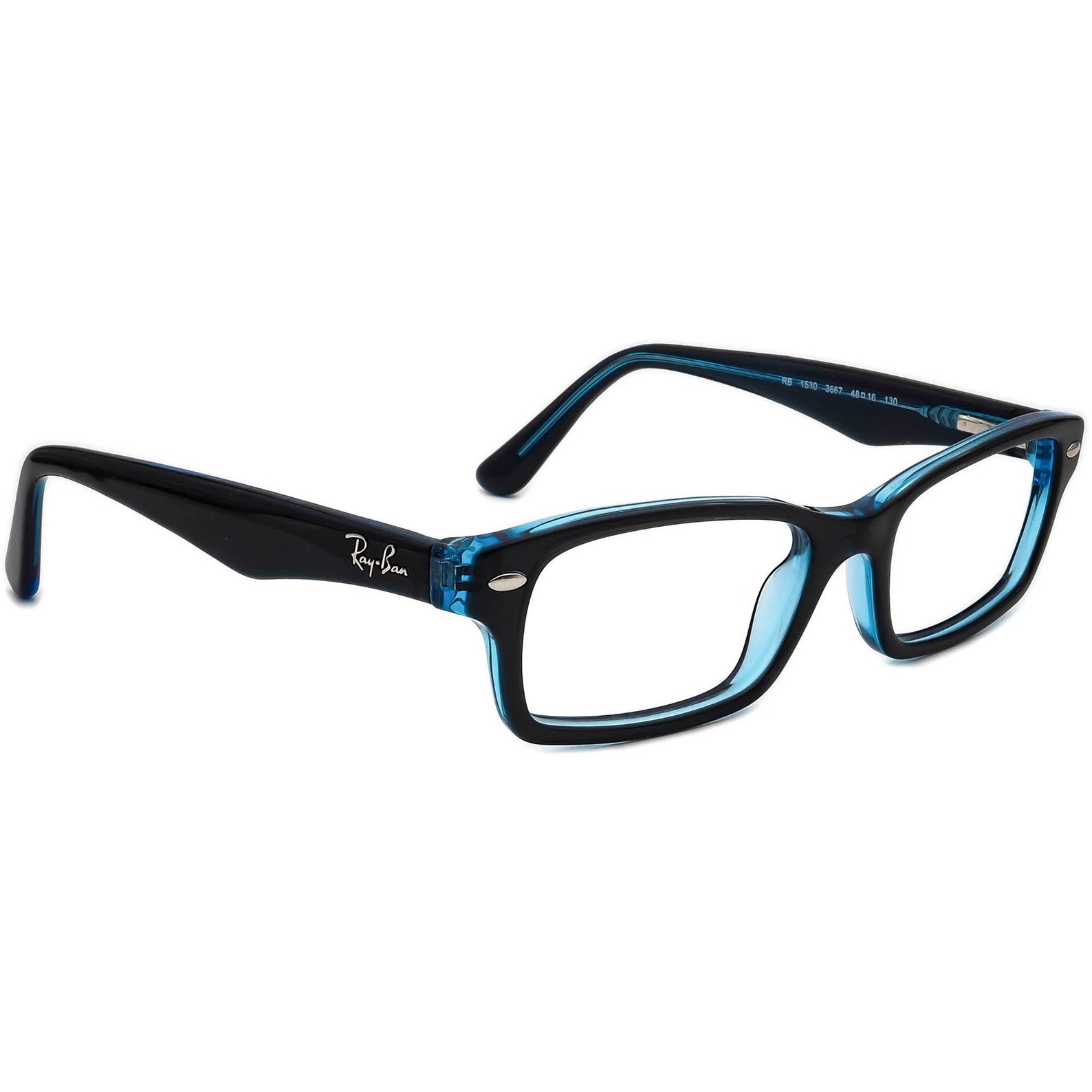 Ray-ban Small Eyeglasses RB 1530 3667 Blue Rectangular Frame - Etsy