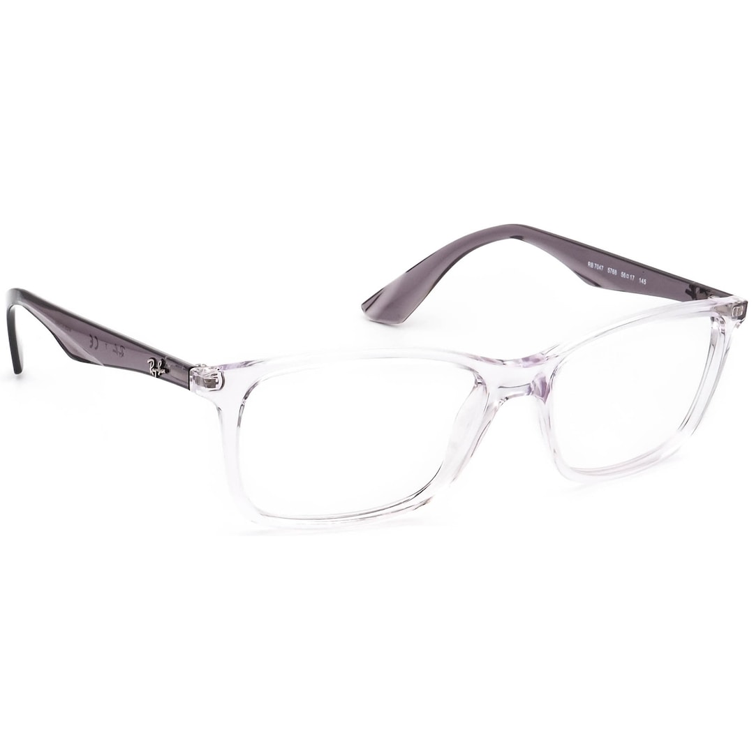 Ray-ban Eyeglasses RB 7047 5768 Transparent Crystal/gray Square Frame ...