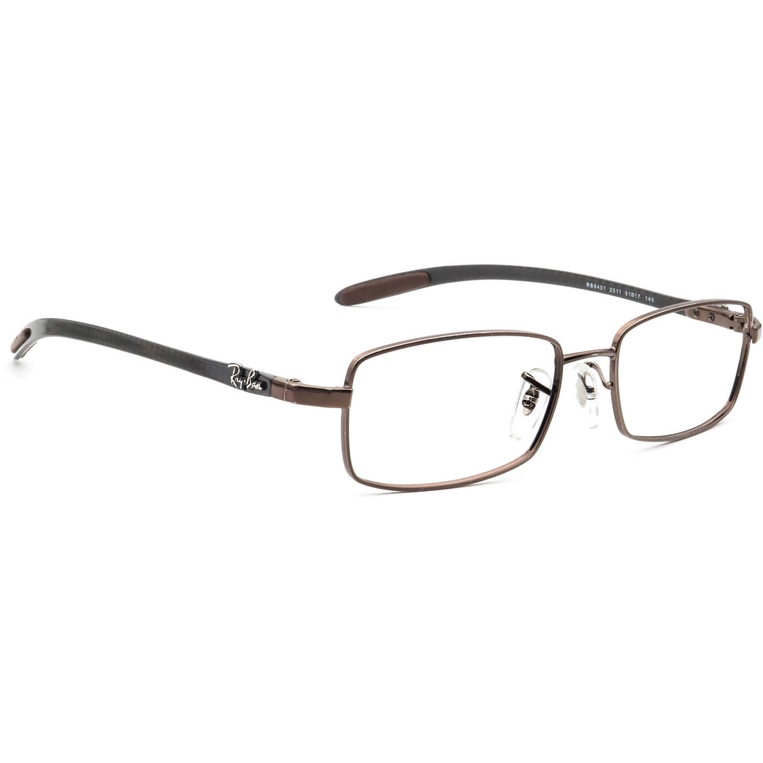 Ray-ban Eyeglasses RB 8401 2511 Carbon Fiber Brown Rectangular Frame ...