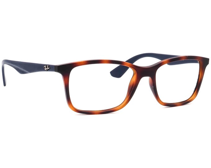 Ray-ban Eyeglasses RB 7047 5574 Matte Havana/navy Blue Square Frame 56 ...