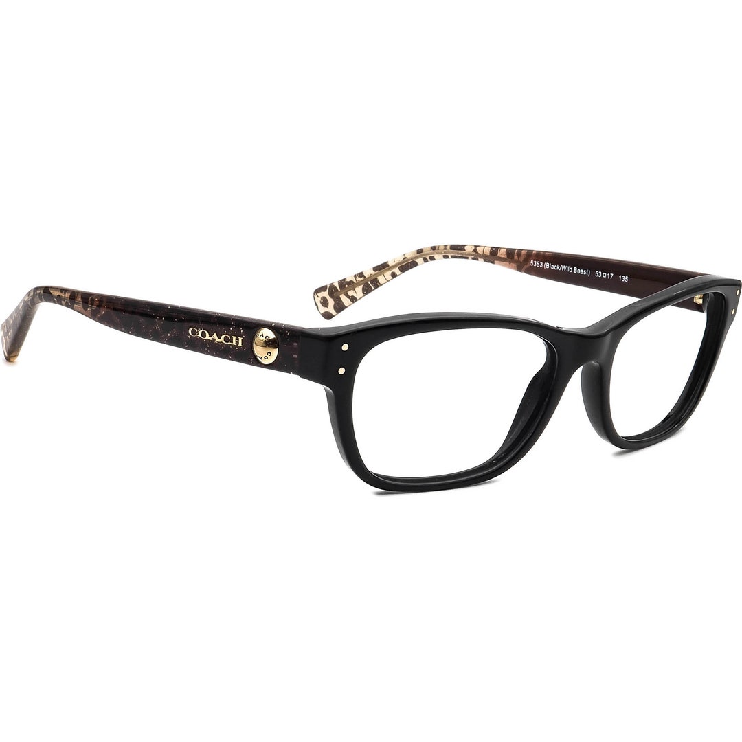 Coach Women's Eyeglasses HC 6082 5353 Black/wild Beast Horn Rim Frame ...