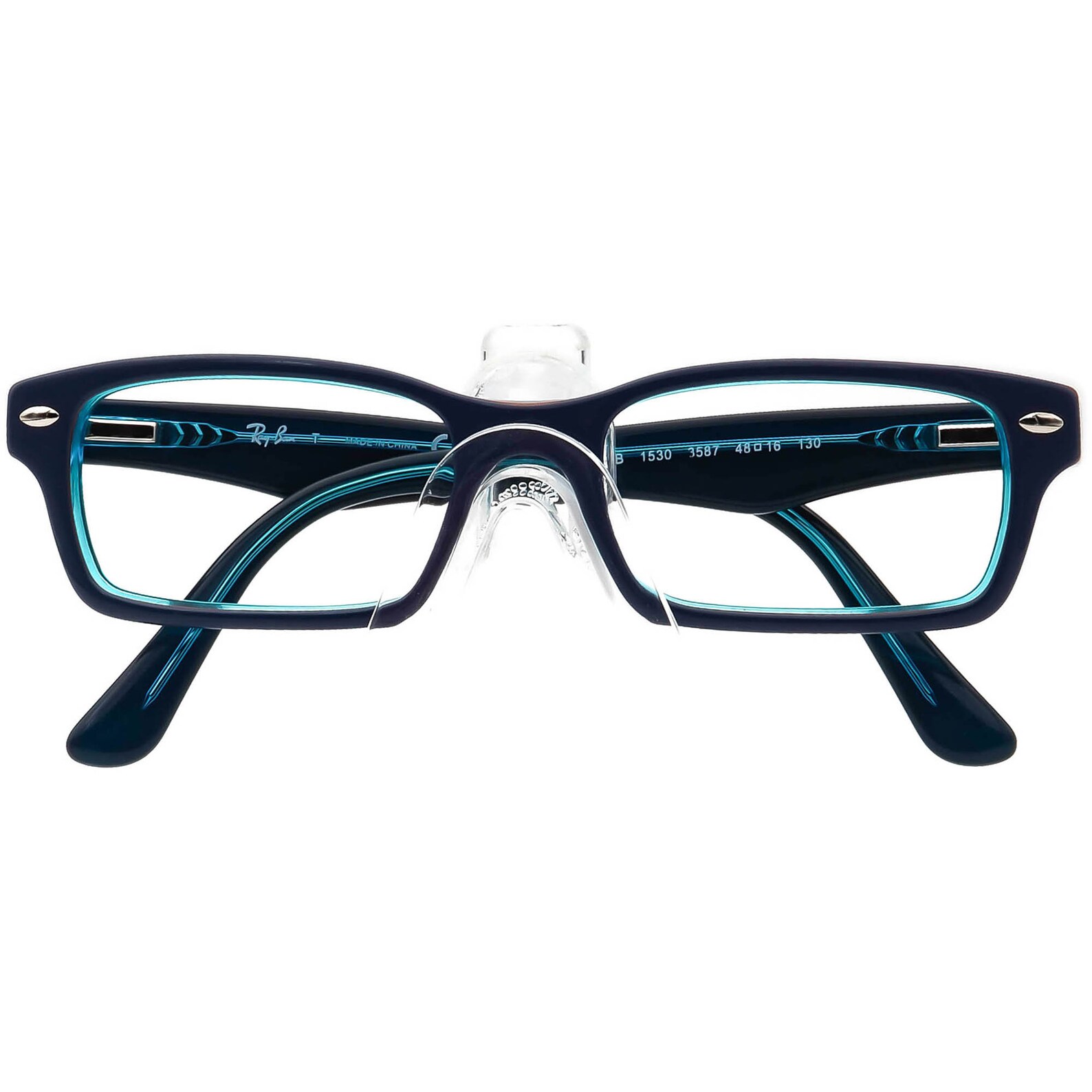 Ray-ban Small Eyeglasses RB 1530 3587 Purple on Turquoise Rectangular ...