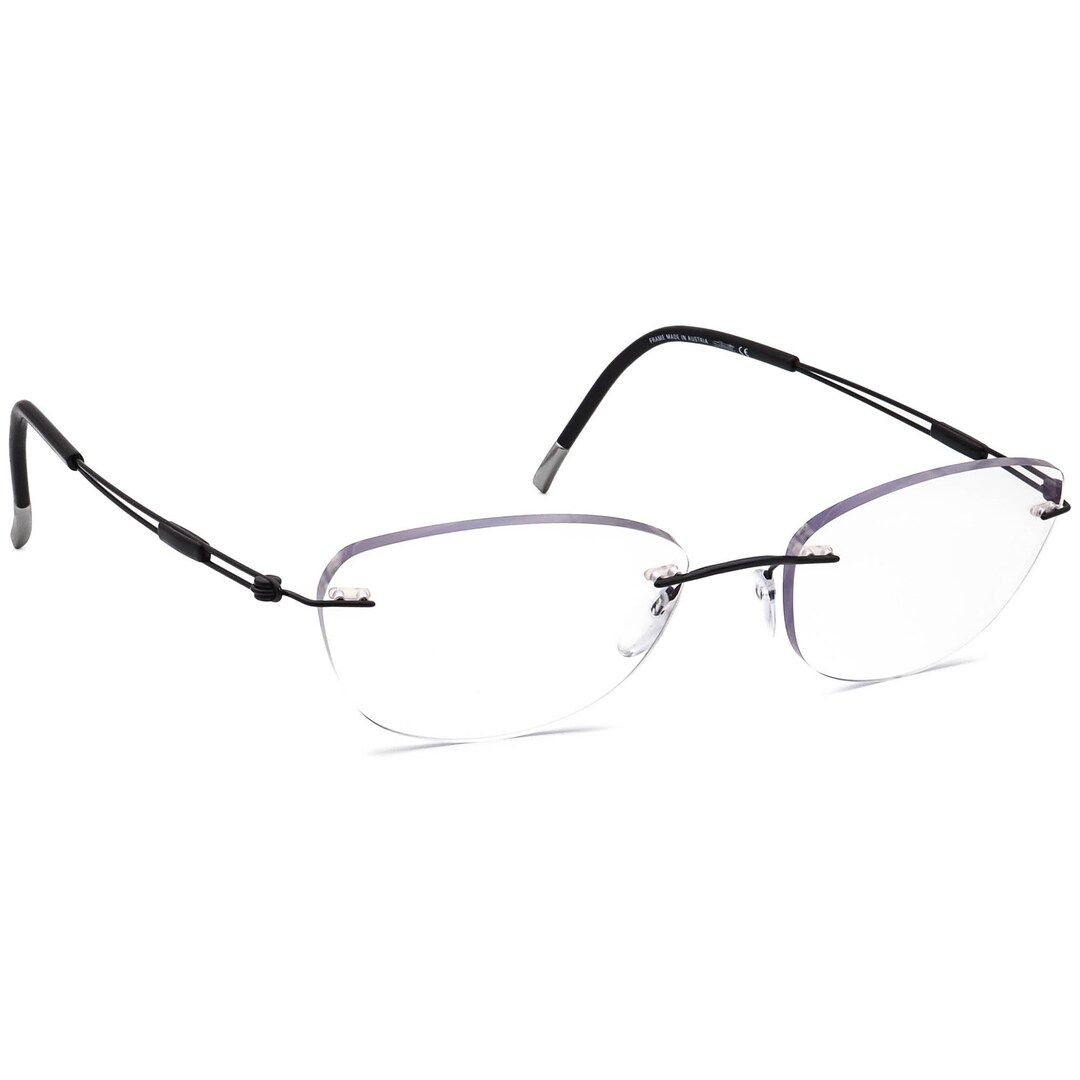 Silhouette Women's Eyeglasses 5227 50 6060 Titan Black Rimless Frame ...