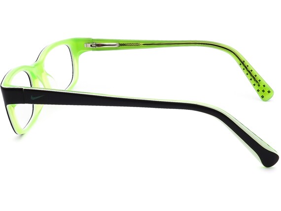Nike Small Eyeglasses 5513 001 Black/Green Rectangula… - Gem
