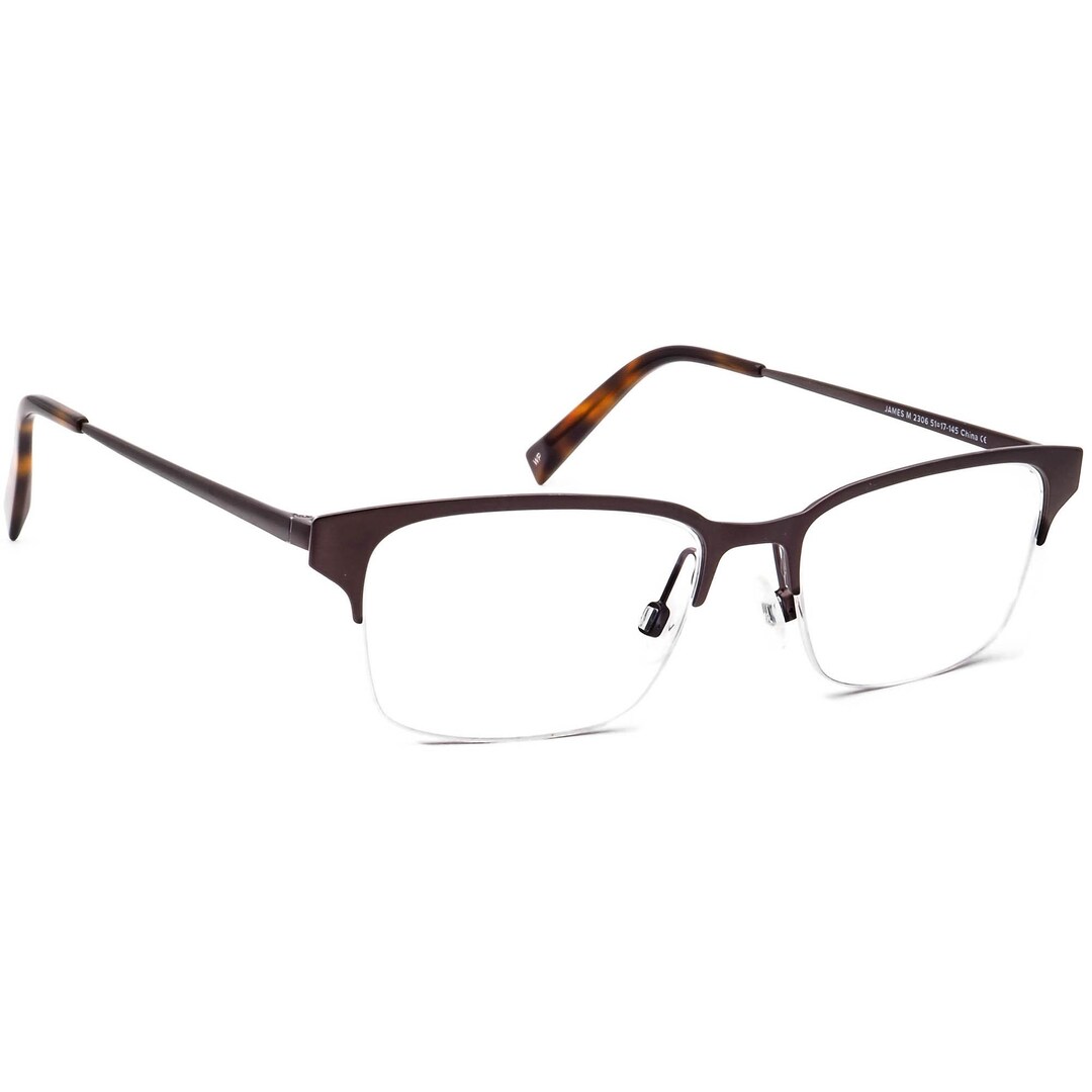 Warby Parker Eyeglasses James M 2306 Brown Half Rim Metal Frame 51[]17 ...