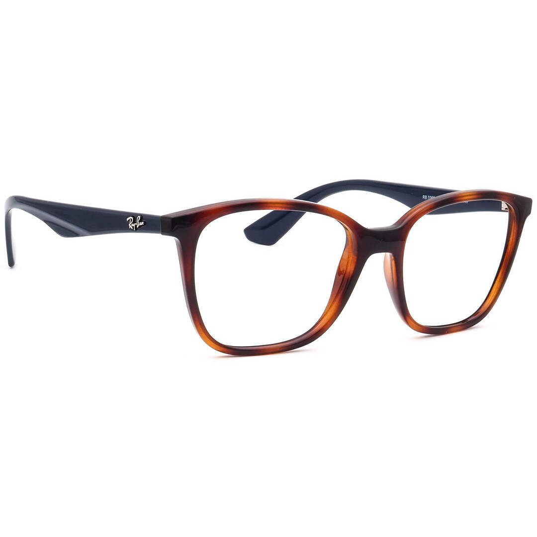 Ray-ban Eyeglasses RB 7066 5585 Polished Havana/blue Square Frame 52 ...