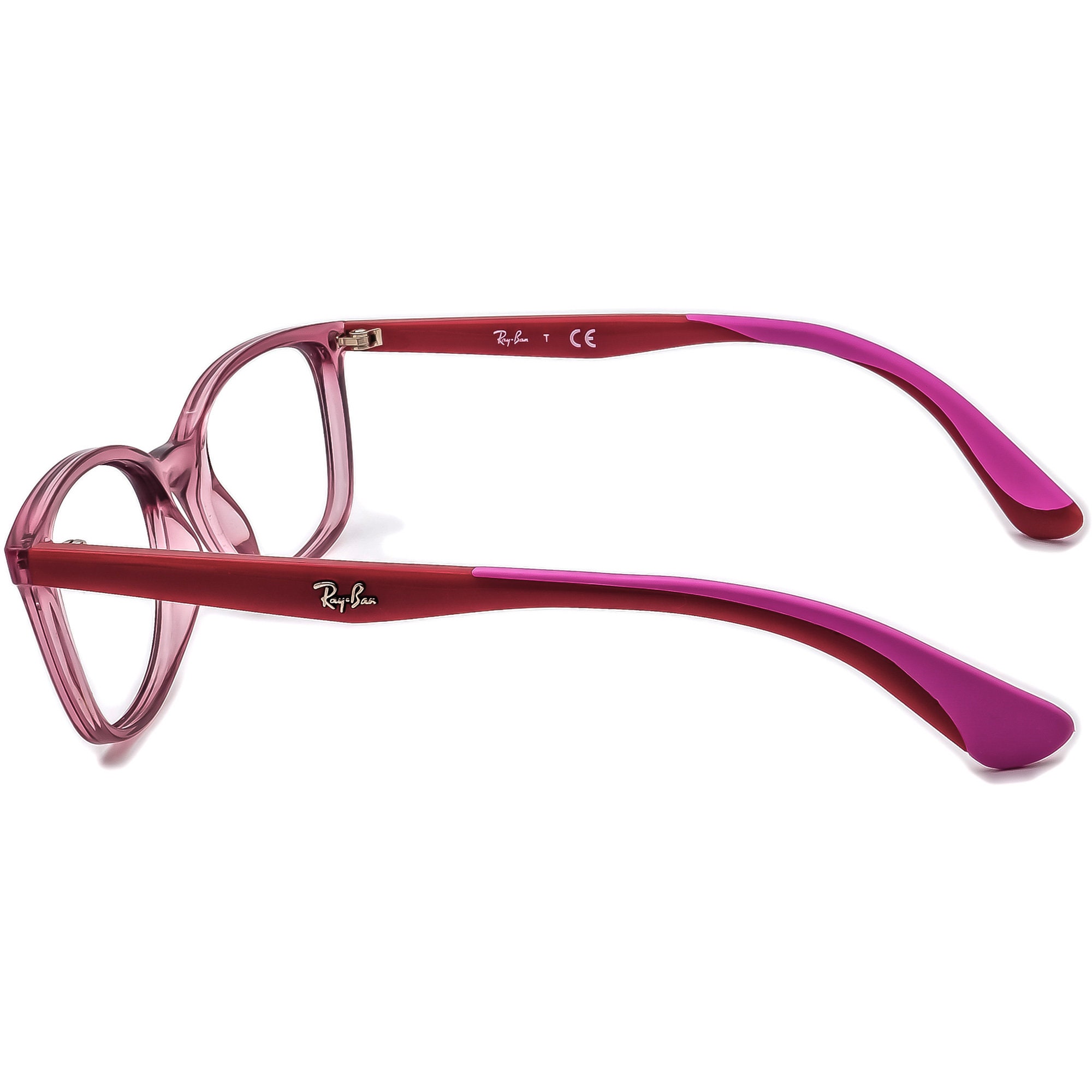 Ray-ban Small Eyeglasses RB 1586 3777 Clear Pink/red B-shape Frame 49 ...