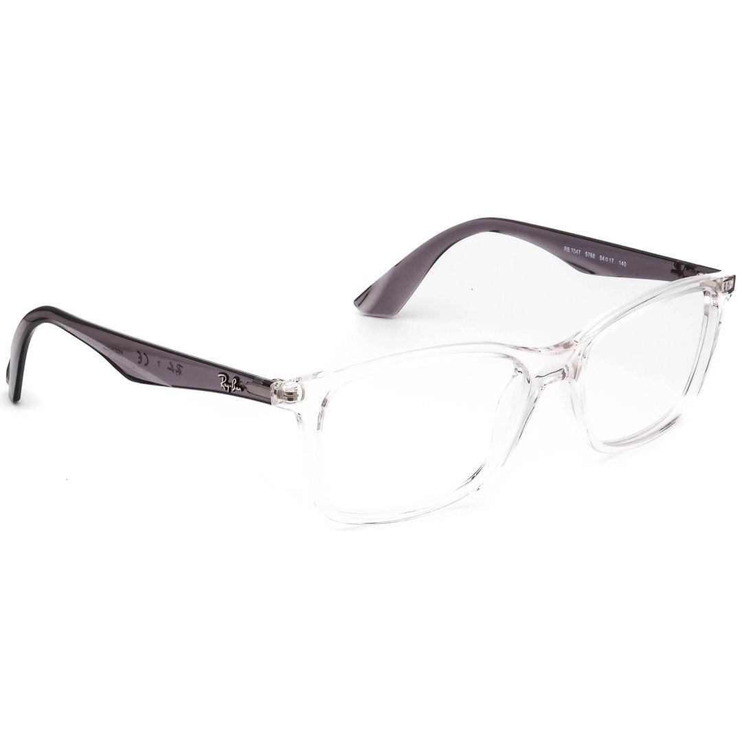 Ray-ban Eyeglasses RB 7047 5768 Transparent Crystal/gray Square Frame ...