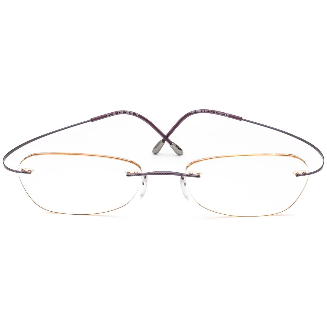 Silhouette Eyeglasses 6623 40 6103 Patterned Purple Rimless Frame 52 ...