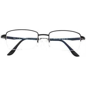 Ray-ban Men's Eyeglasses RB 6178 2509 Polished Black Half Rim Metal ...