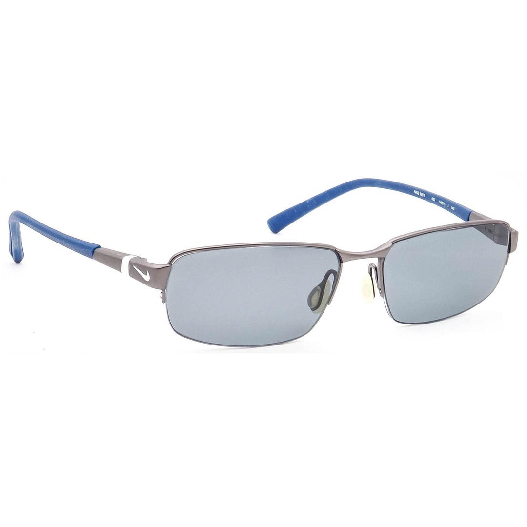 Nike Men's Eyeglasses 6051 060 Titanium Gunmetal/blue Half Rim Frame 54 ...