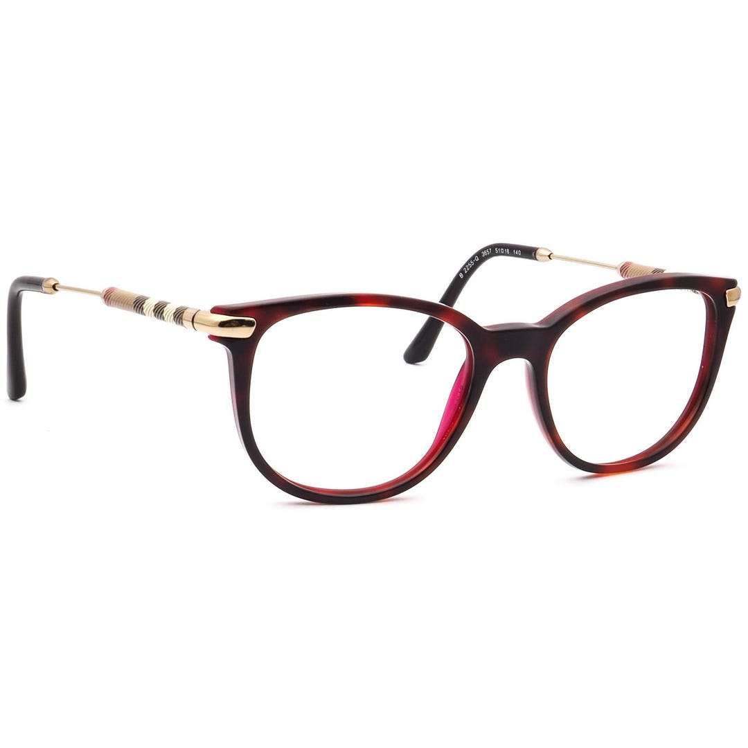 Burberry Women's Eyeglasses B 2255-Q 3657 Havana Bordeaux Rounded ...