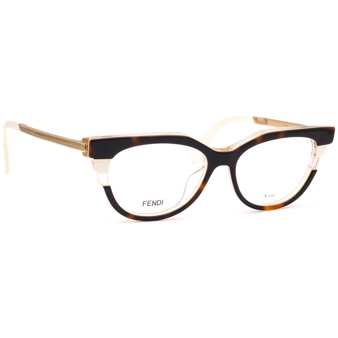 Fendi Women's Eyeglasses FF 0116 MUV Dark Havana/gold Cat Eye Frame ...