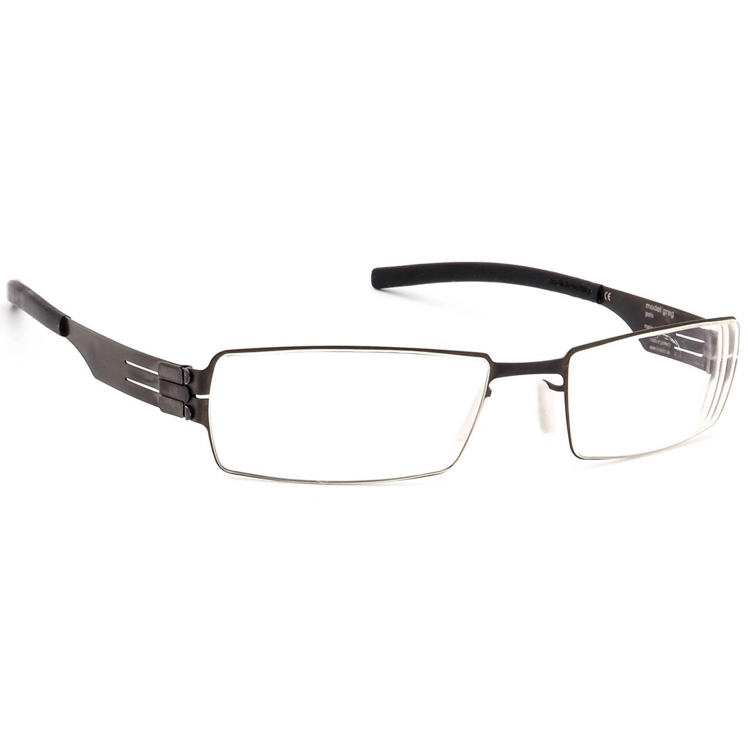 Ic! Berlin Eyeglasses Greg Graphite Rectangular Metal Frame Germany 54 ...