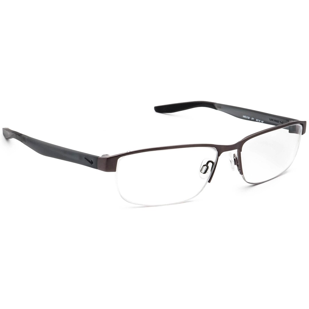 Nike Men's Eyeglasses 8138 071 Matte Gunmetal/gray Half Rim Frame 56 ...
