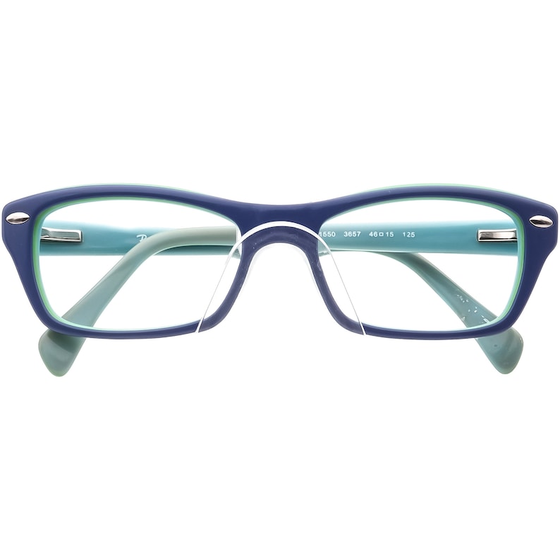 Ray-ban Eyeglasses RB 1550 3657 Blue Horn Rim Frame 4615 125 - Etsy