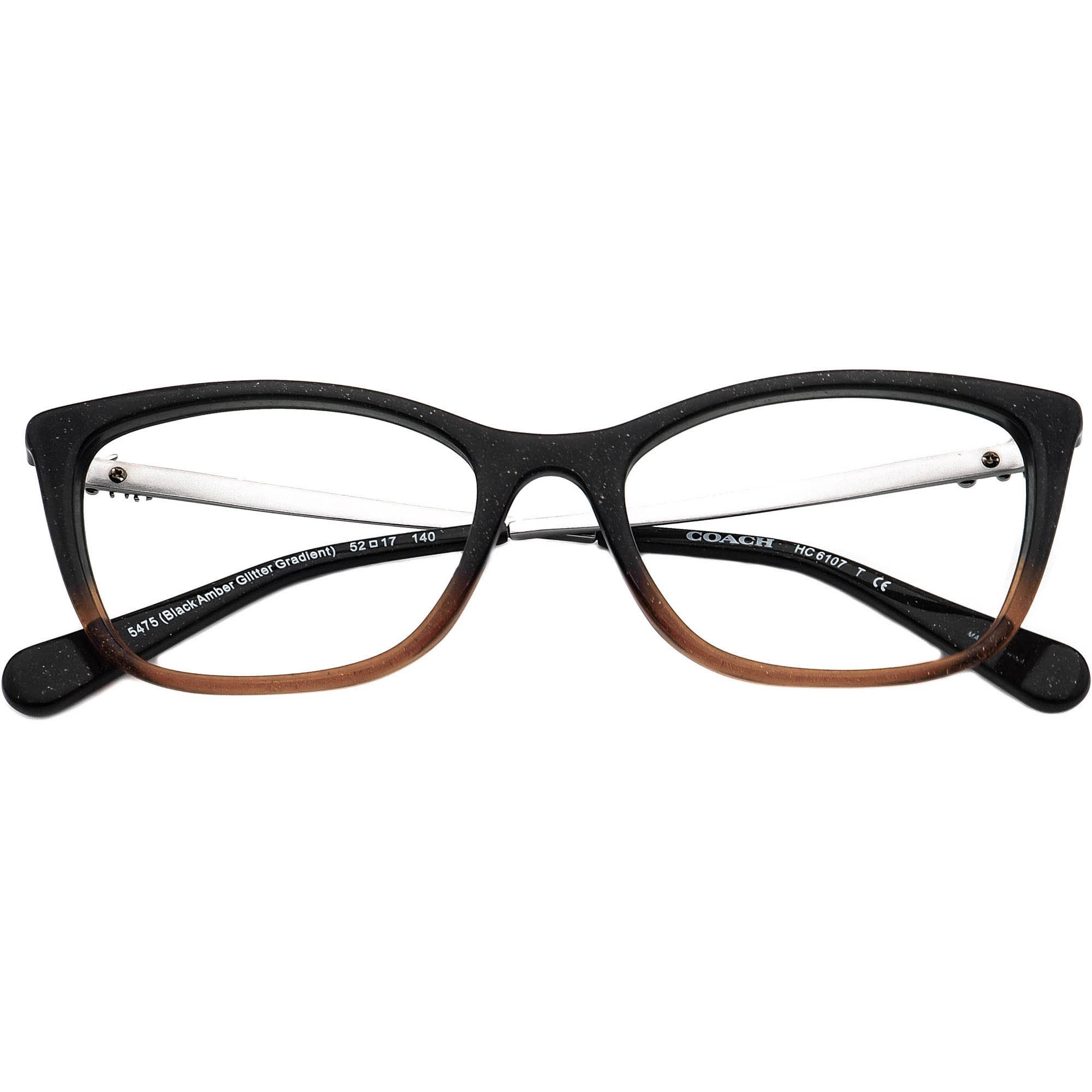 Coach Eyeglasses HC6107 5475 Black Amber Glitter Gradient | Etsy