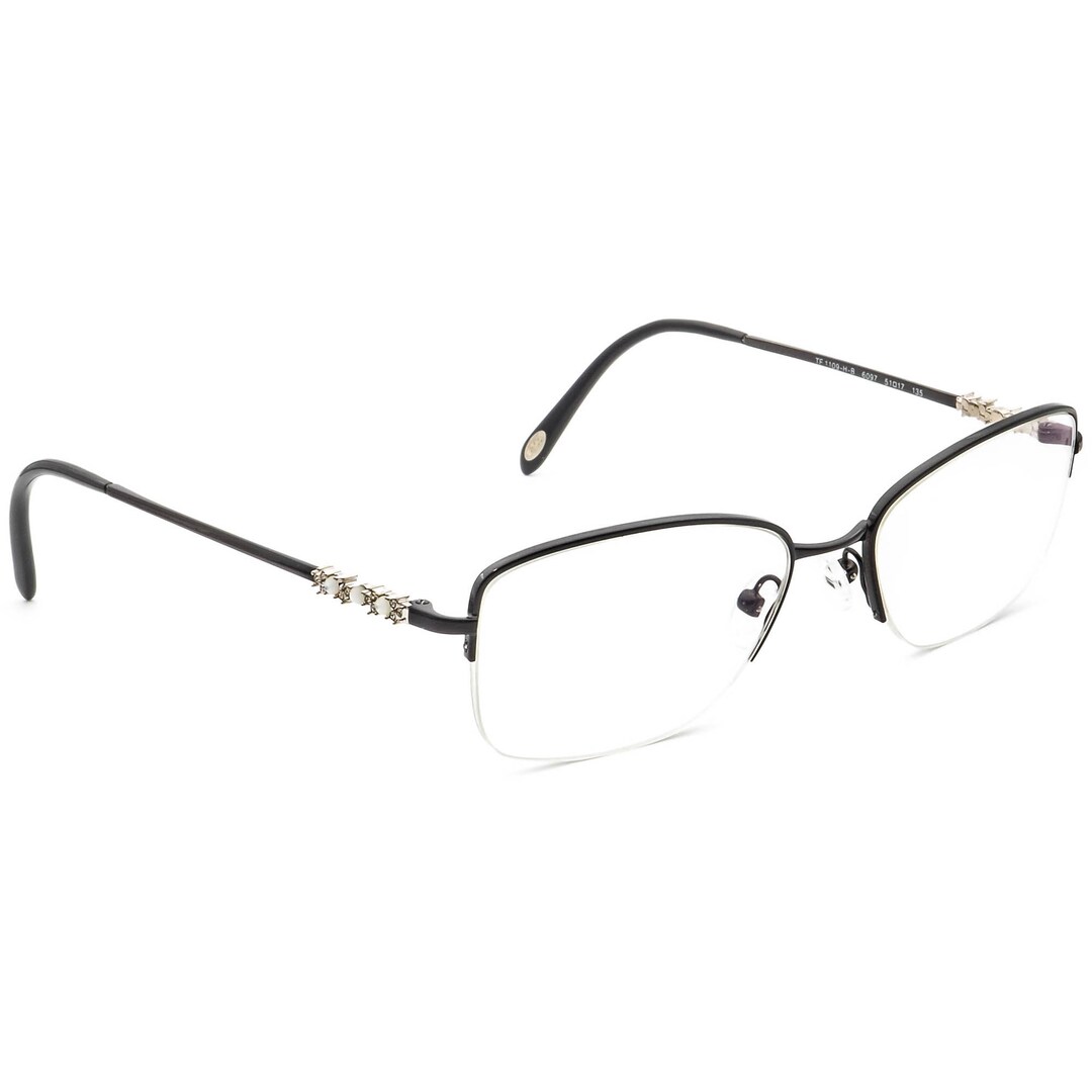 Tiffany & Co. Eyeglasses TF 1109-H-B 6097 Black Half Rim Metal Italy 51 ...