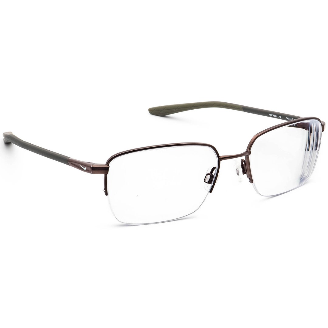 Nike Eyeglasses 4300 212 With Flexon Bridge Walnut/olive Half - Etsy