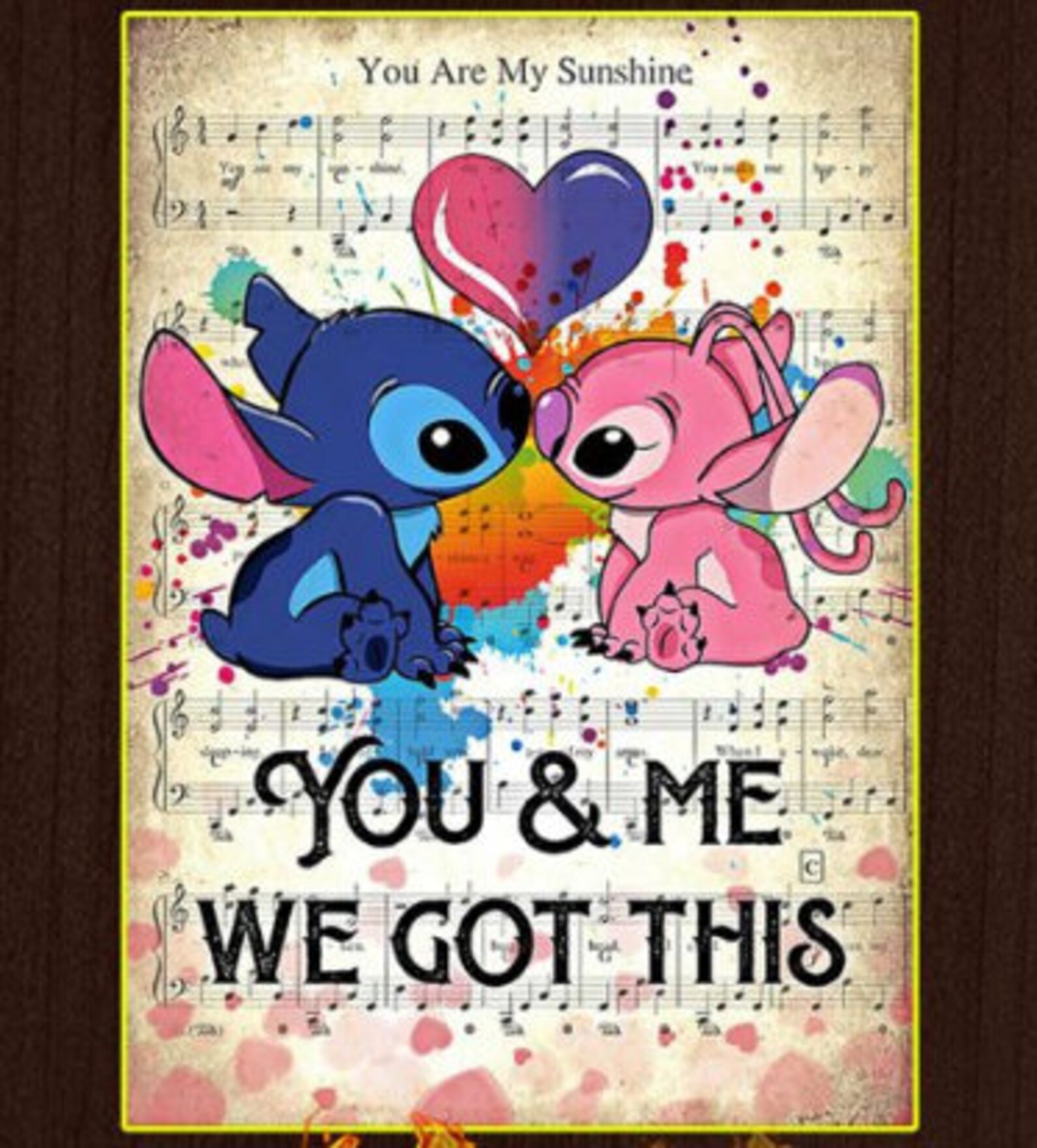 Stitch Poster No Frame/Canvas With FrameGift For Best | Etsy